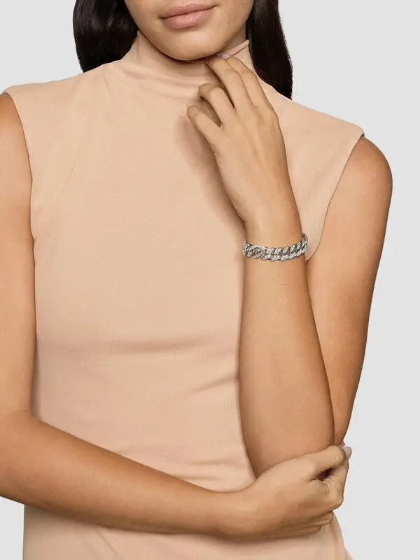 David Yurman Curb Chain Bracelet In Sterling - Diamond