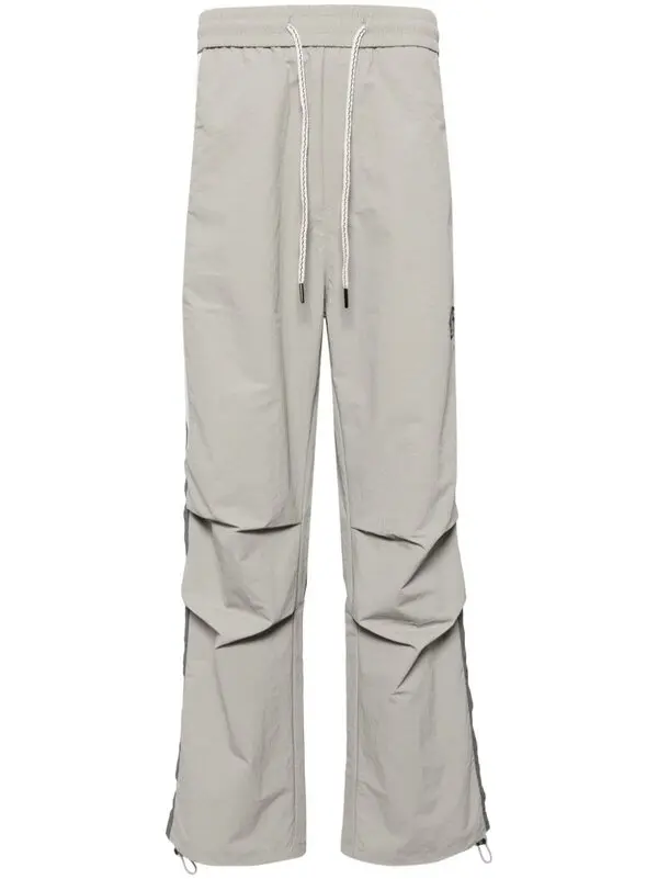 GROUND ZERO Logo Print Straight-leg Trousers
