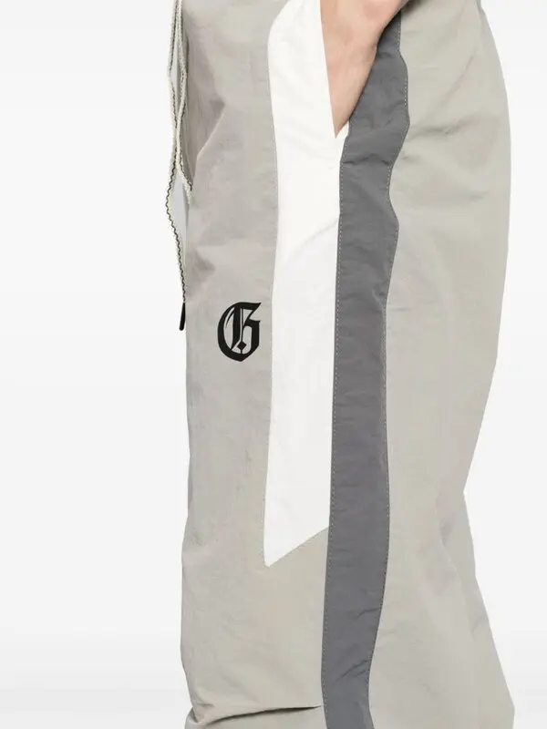 GROUND ZERO Logo Print Straight-leg Trousers