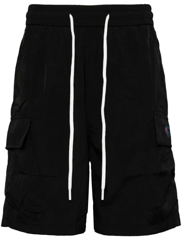 GROUND ZERO Logo-print Drawstring Shorts - Black