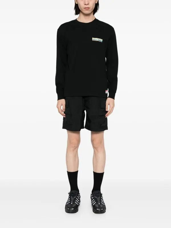 GROUND ZERO Logo-print Drawstring Shorts - Black