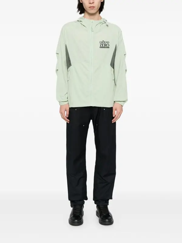 GROUND ZERO Logo-print Lightweight Jacket - Green