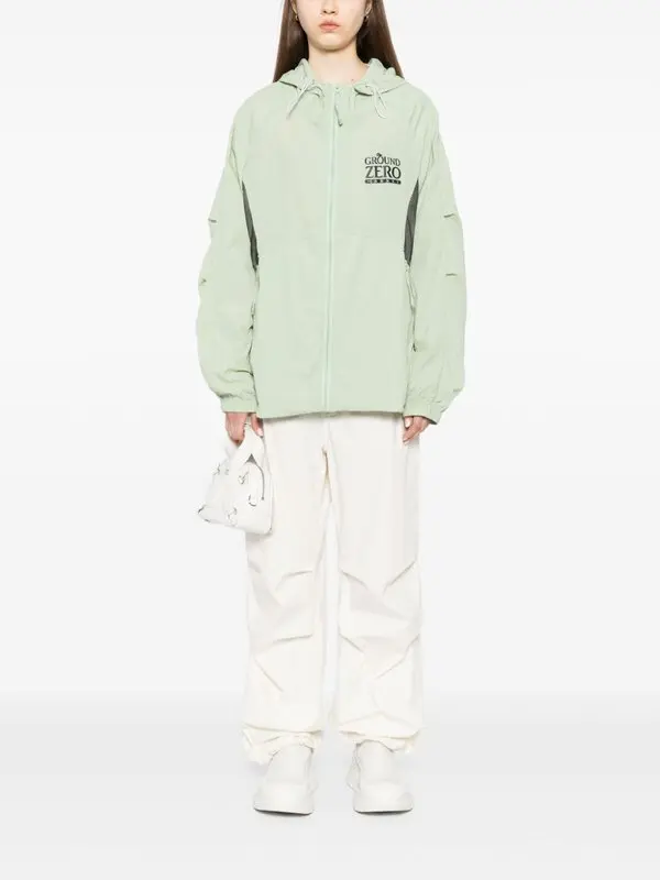 GROUND ZERO Logo-print Lightweight Jacket - Green