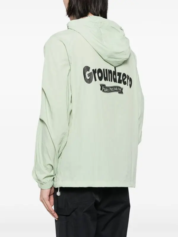 GROUND ZERO Logo-print Lightweight Jacket - Green