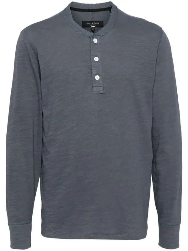 Rag & Bone Classic Flame Henley Polo Shirt