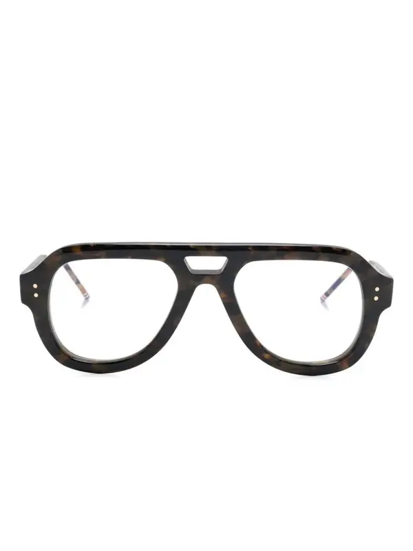 Thom Browne Pilot-frame Glasses - Brown