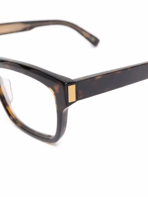 Dunhill Tortoiseshell-effect Square-frame Eyeglasses