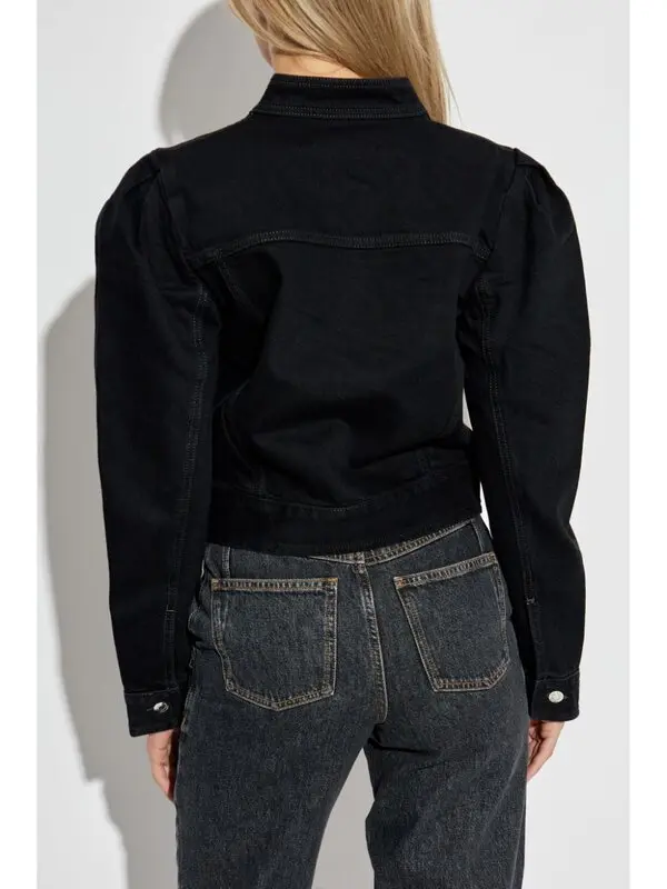 Iro Paris Angelique Denim Jacket In Black 39% Off Editorialist