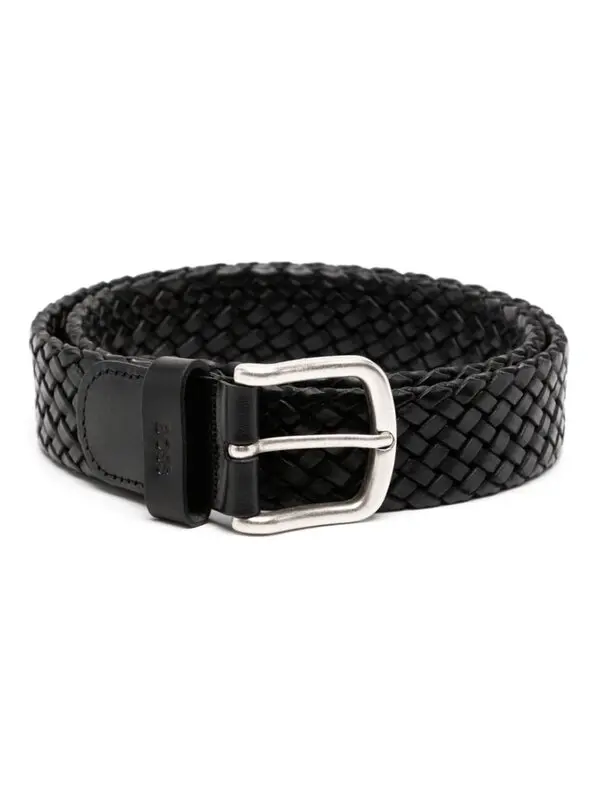BOSS Woven Leather Belt - Black