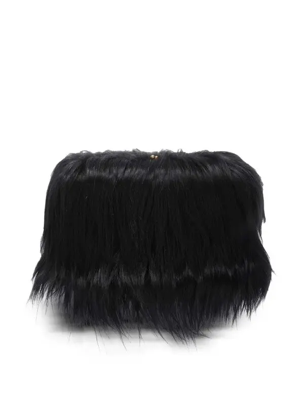 JIL SANDER Goji Pillow Hairy Medium Clutch - Black