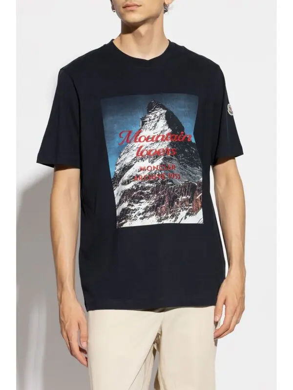 Moncler Mountain T-Shirt - Blue | Editorialist
