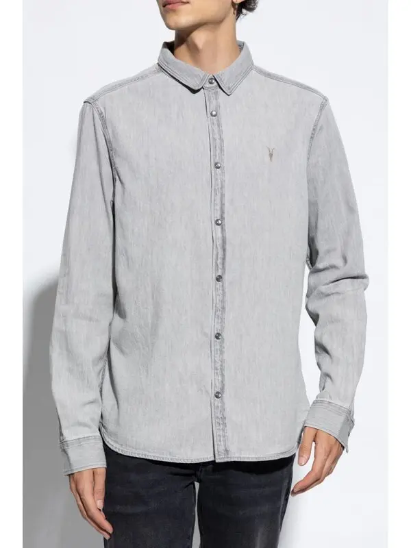 ALLSAINTS Gleason Cotton Shirt - Grey