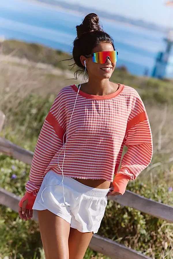 Free People Textured Layer Top - Coral