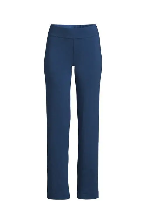 LANDS' END Starfish Mid Rise Straight Leg Knit Pants - Evening Blue