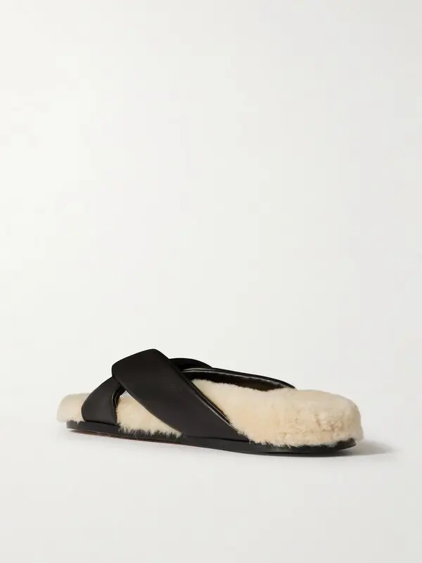 EMME PARSONS Shearling-lined Leather Slides