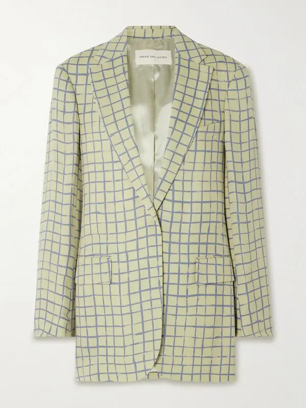 Dries Van Noten Checked Crepe Blazer