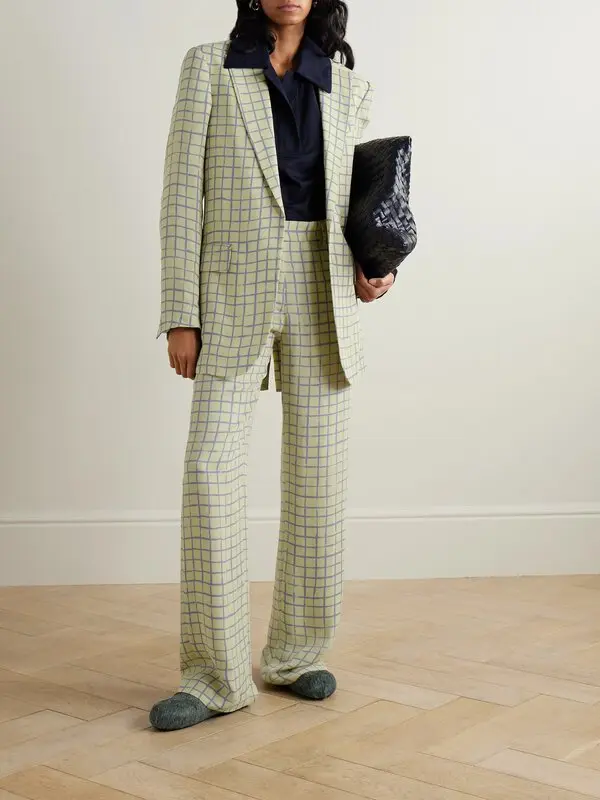 Dries Van Noten Checked Crepe Blazer