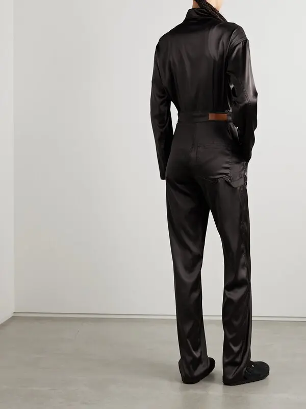 RIVET UTILITY Powerhouse Silk-blend Satin Jumpsuit