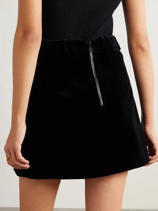 Balmain Embellished Cotton-velvet Mini Skirt