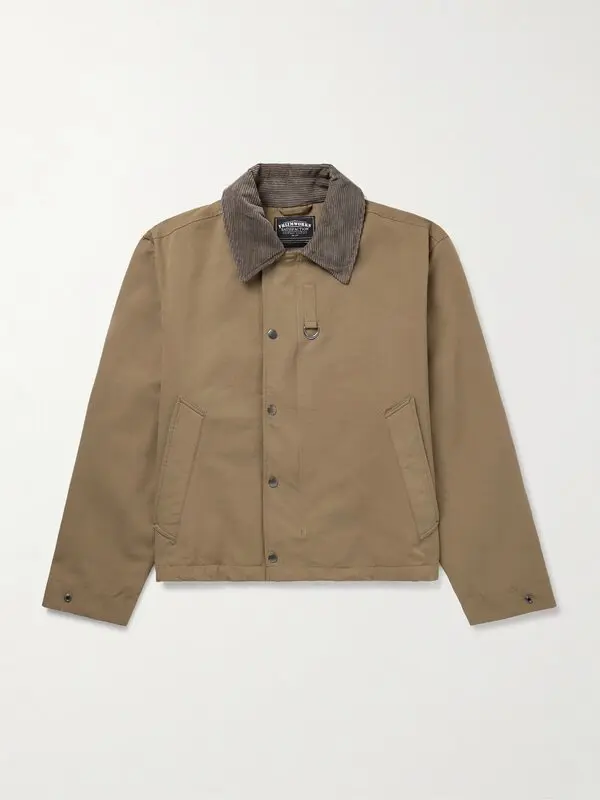 FRIZMWORKS Heritage Corduroy-trimmed Cotton-blend Jacket - Neutrals