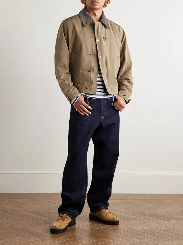 FRIZMWORKS Heritage Corduroy-trimmed Cotton-blend Jacket - Neutrals