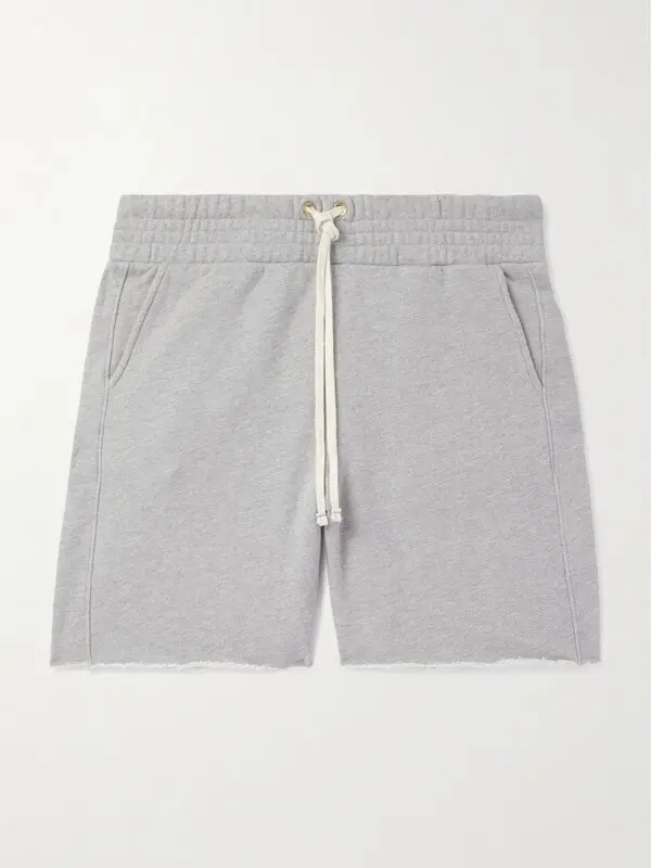 LES TIEN Straight-leg Heavyweight Structured-fleece Cotton-jersey Drawstring Shorts