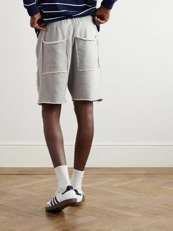 LES TIEN Straight-leg Heavyweight Structured-fleece Cotton-jersey Drawstring Shorts