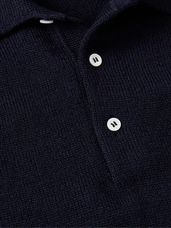 DRAKE'S Merino Wool Polo Shirt