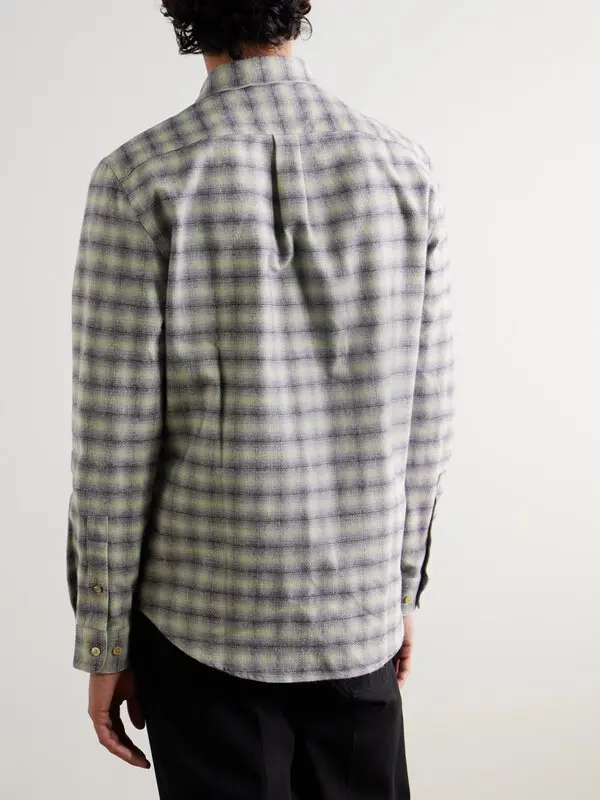 Portuguese Flannel Ilusion Checked Cotton-jacquard Shirt