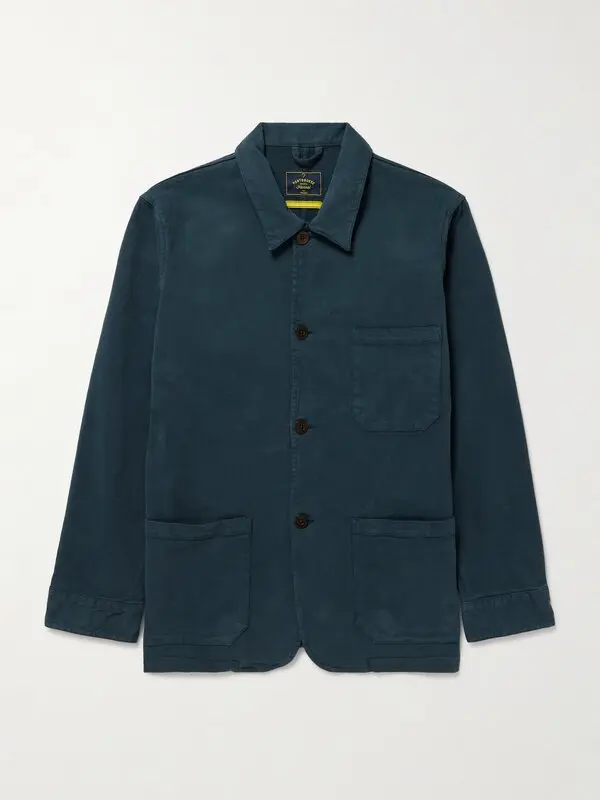 Portuguese Flannel Labura Stretch-cotton Twill Overshirt - Blue
