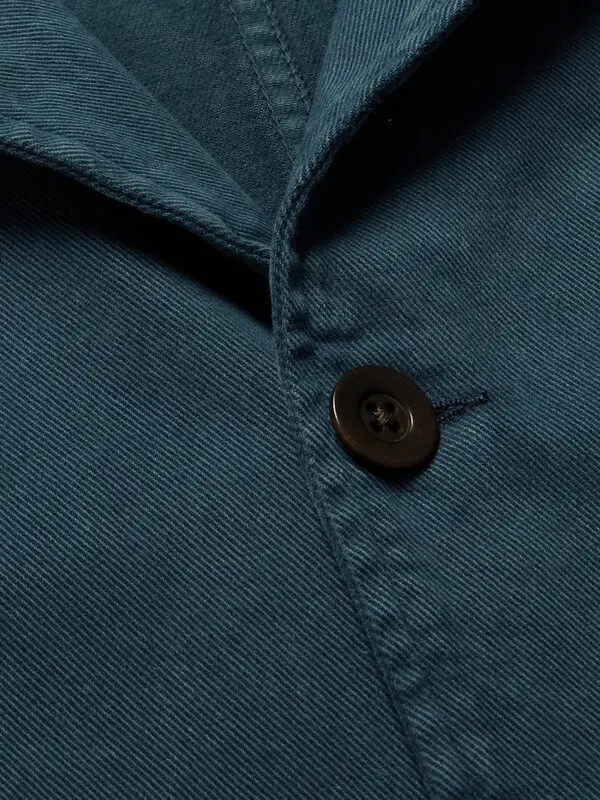 Portuguese Flannel Labura Stretch-cotton Twill Overshirt - Blue