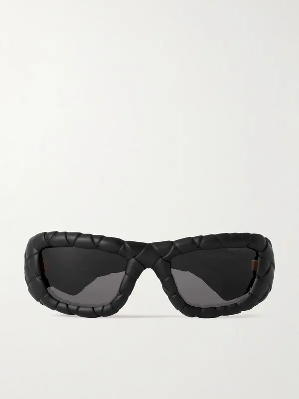Bottega Veneta Intrecciato D-frame Sunglasses - Black