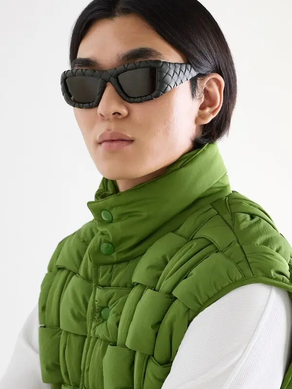 Bottega Veneta Intrecciato D-frame Sunglasses