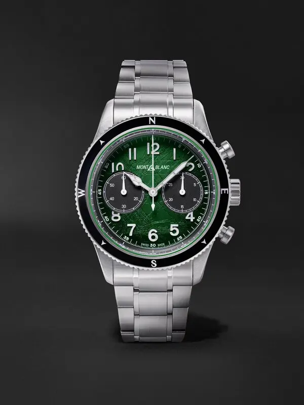 Montblanc 1858 0 Oxygen Automatic Chronograph 42mm Stainless Steel Watch - Green