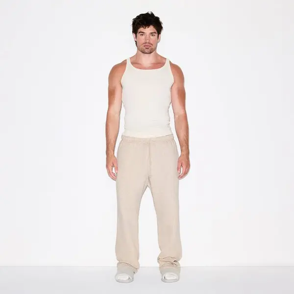 SKIMS Fleece Lounge Classic Straight Leg Pant - Desert Heather