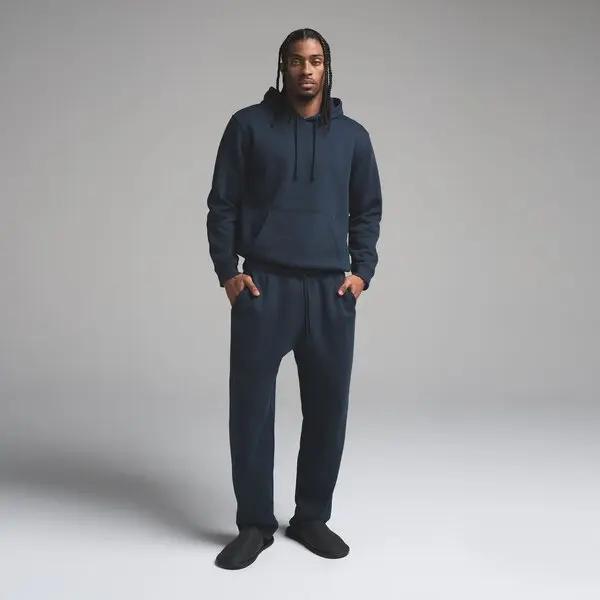 SKIMS Fleece Lounge Classic Straight Leg Pant - Navy