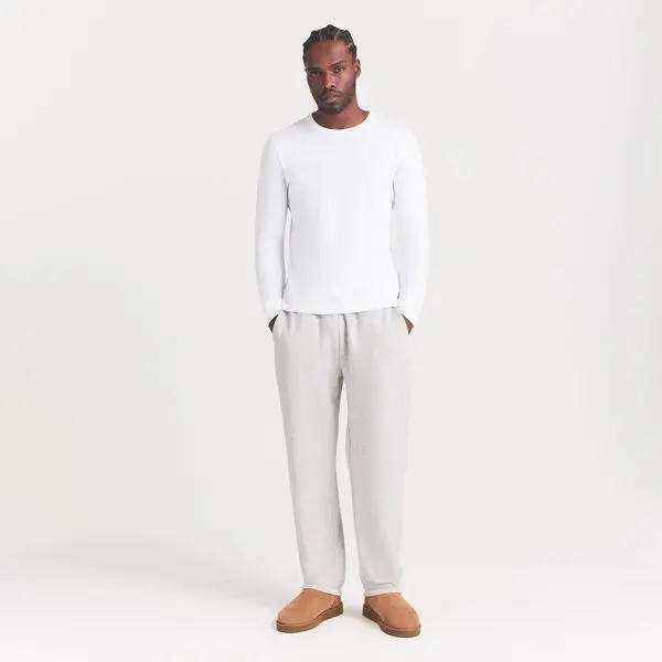 SKIMS Classic Long Sleeve T Shirt | White | Medium | Cotton - Chalk