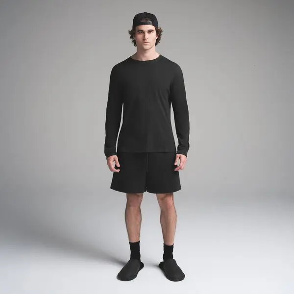 SKIMS Classic Long Sleeve T Shirt | White | Medium | Cotton - Onyx