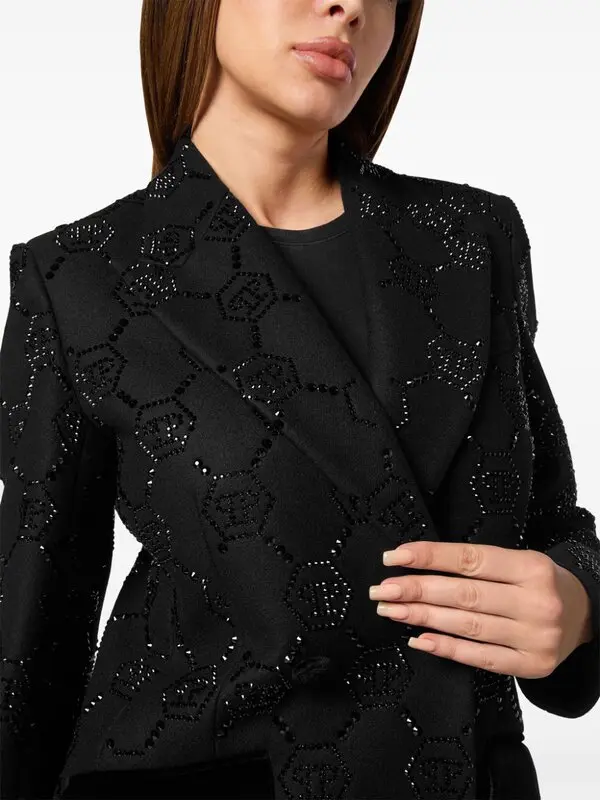 Philipp Plein Monogram Crystal Embellished Coat