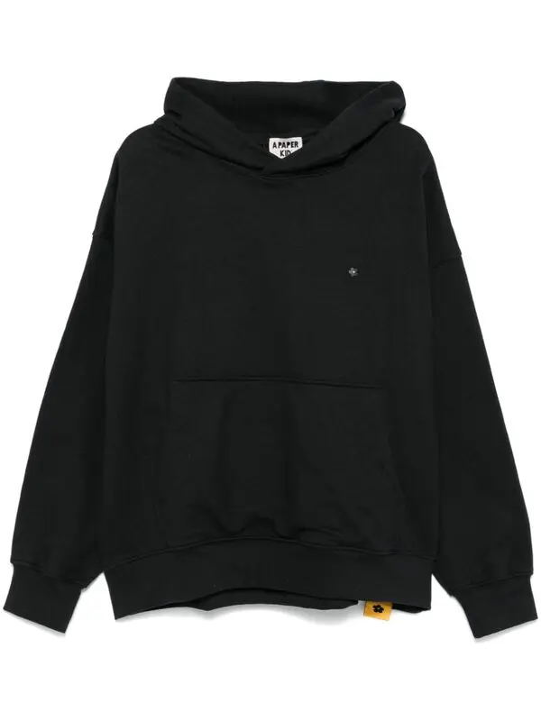 A PAPER KID Cotton Hoodie - Black