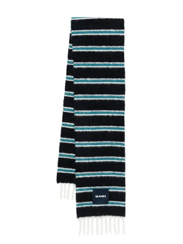 Sunnei Striped Scarf - Blue