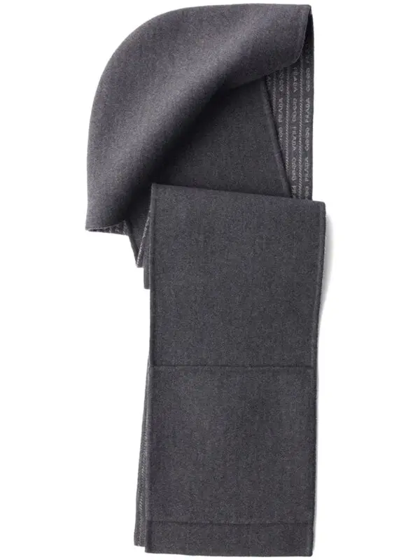 Prada Hooded Wool Scarf - Grey