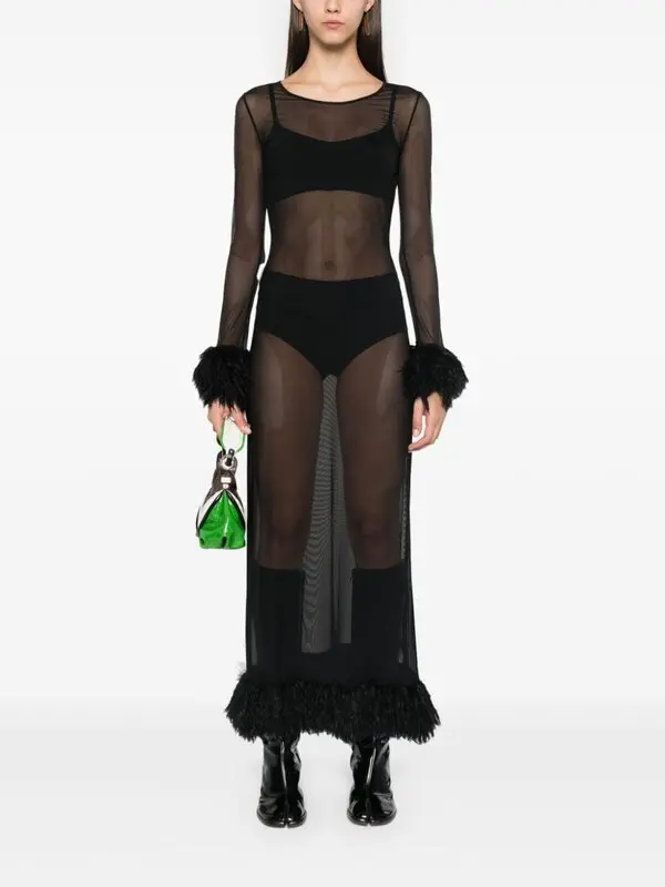 MARINE SERRE Semi-sheer Maxi Dress