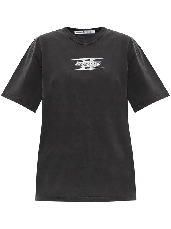 Alexander Wang Blade-logo Cotton T-shirt - Black