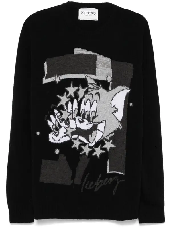 Iceberg Cartoon-motif Sweater - Black