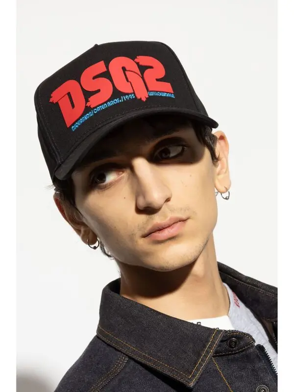 Dsquared2 Logo-appliqué Cap - Black