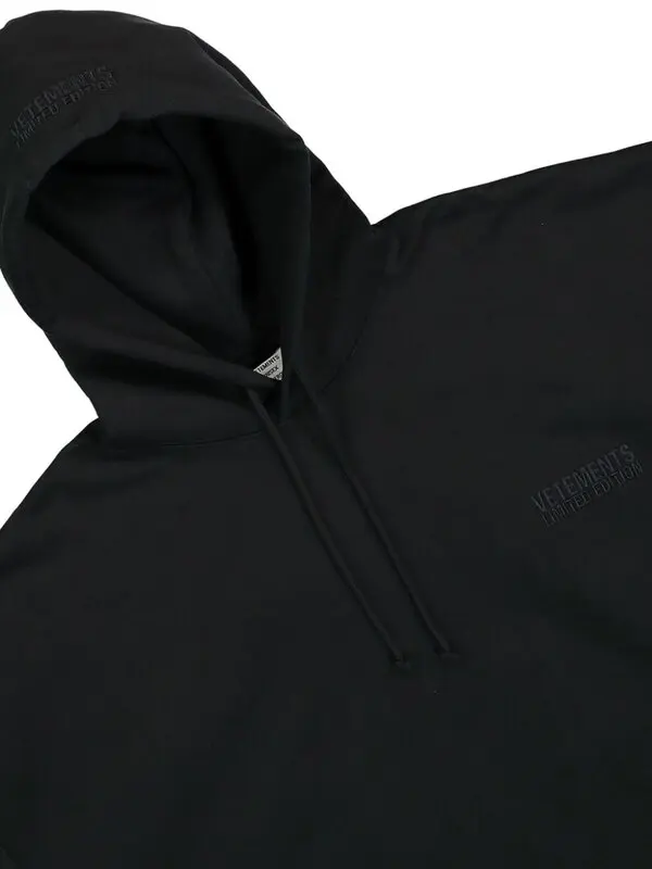 Vetements Logo-embroidered Hoodie - Black