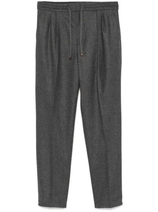 Brunello Cucinelli Pleated Wool Flannel Trousers