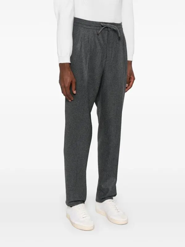 Brunello Cucinelli Pleated Wool Flannel Trousers