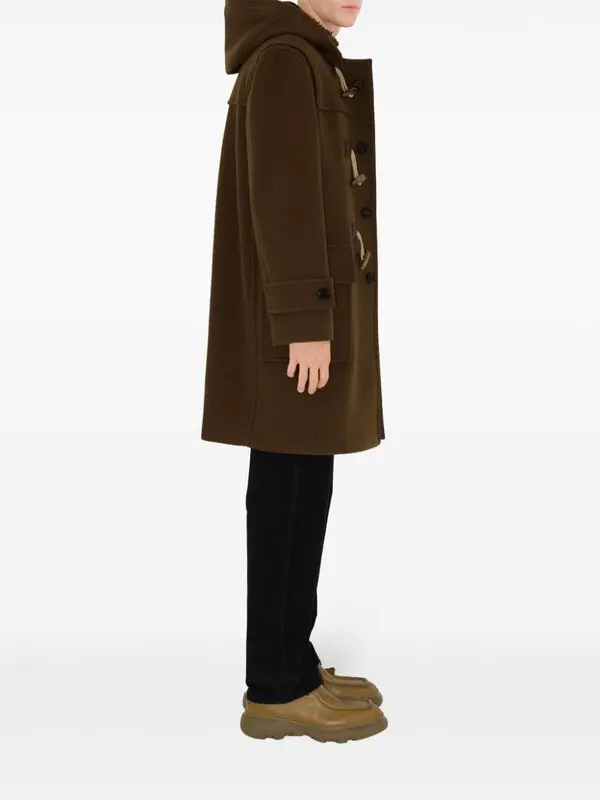 Burberry Toggle-Fastening Duffle Coat In Brown - 49% Off
